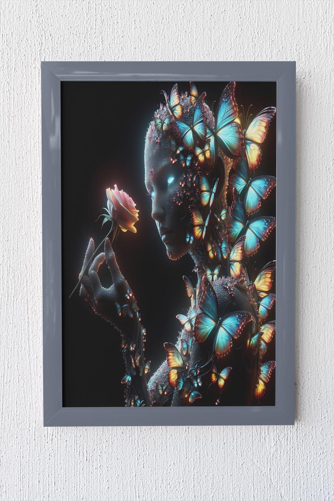 Butterfly Goddess Digital Wall Prints | Futuristic Fantasy Portrait ...