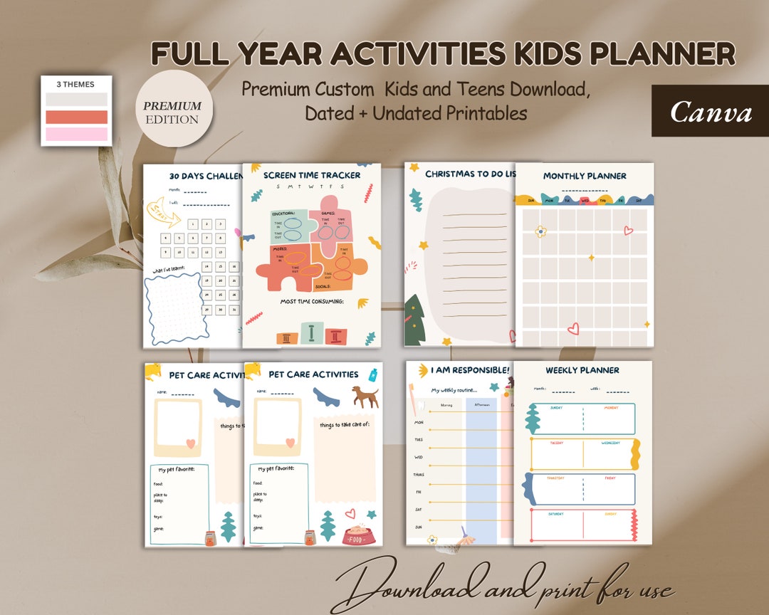 Colorful ADHD Planner for Kids, Weekly Planner, Visual Schedule ...