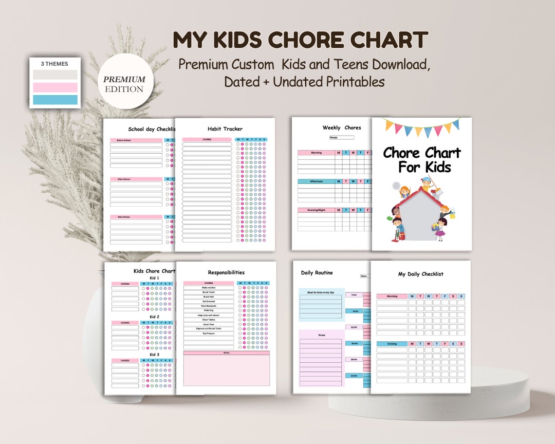 Colorful Kids Chore Chart, Dry Erase Board, Customizable Task Organizer ...