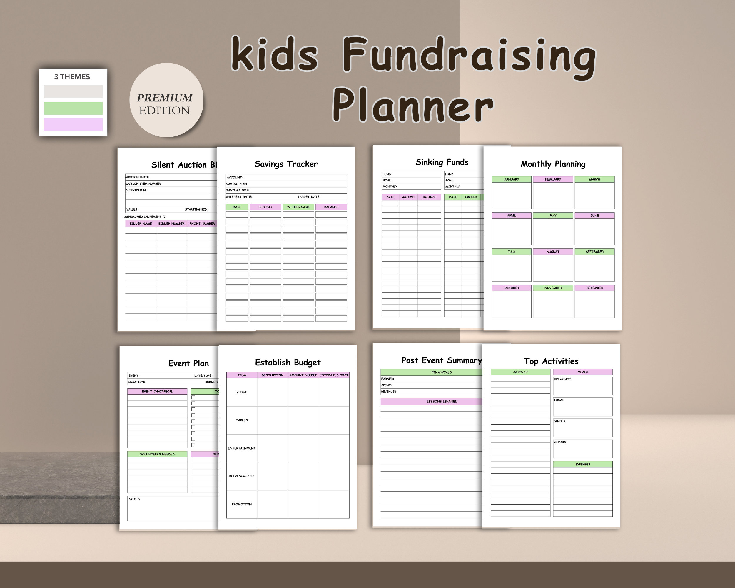 Kids Fundraising Planner, School Fundraiser Organizer, Planning Guide ...