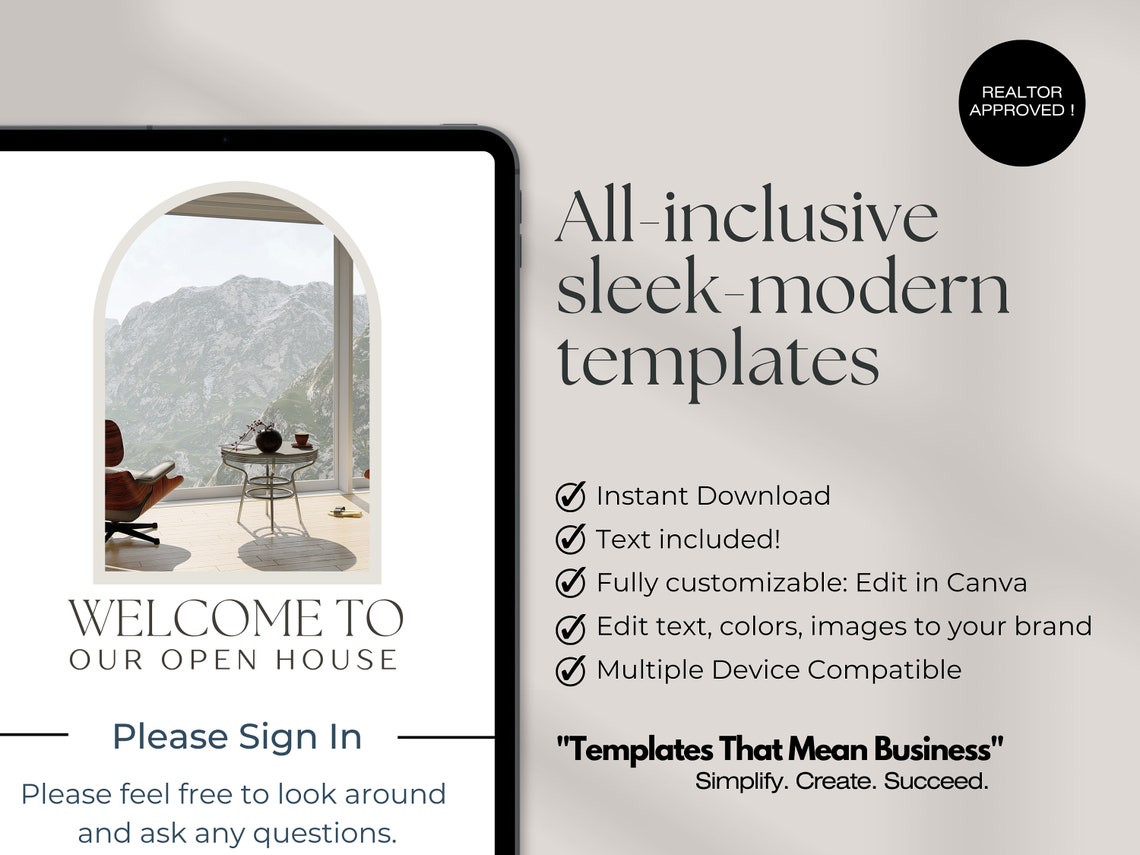 Open House Sign-in Form, Welcome Poster, Open House, Realtor Templates ...