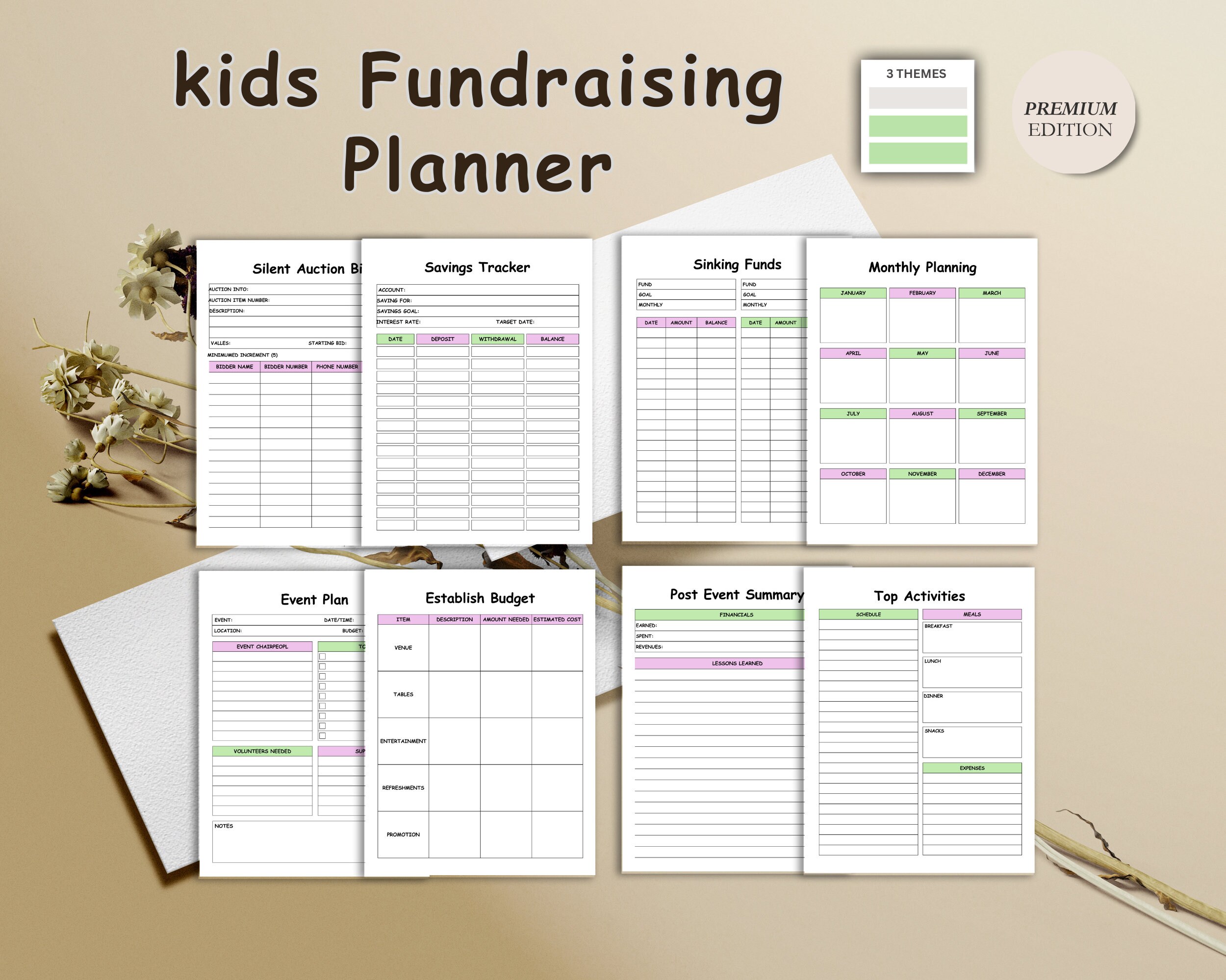 Kids Fundraising Planner, School Fundraiser Organizer, Planning Guide ...