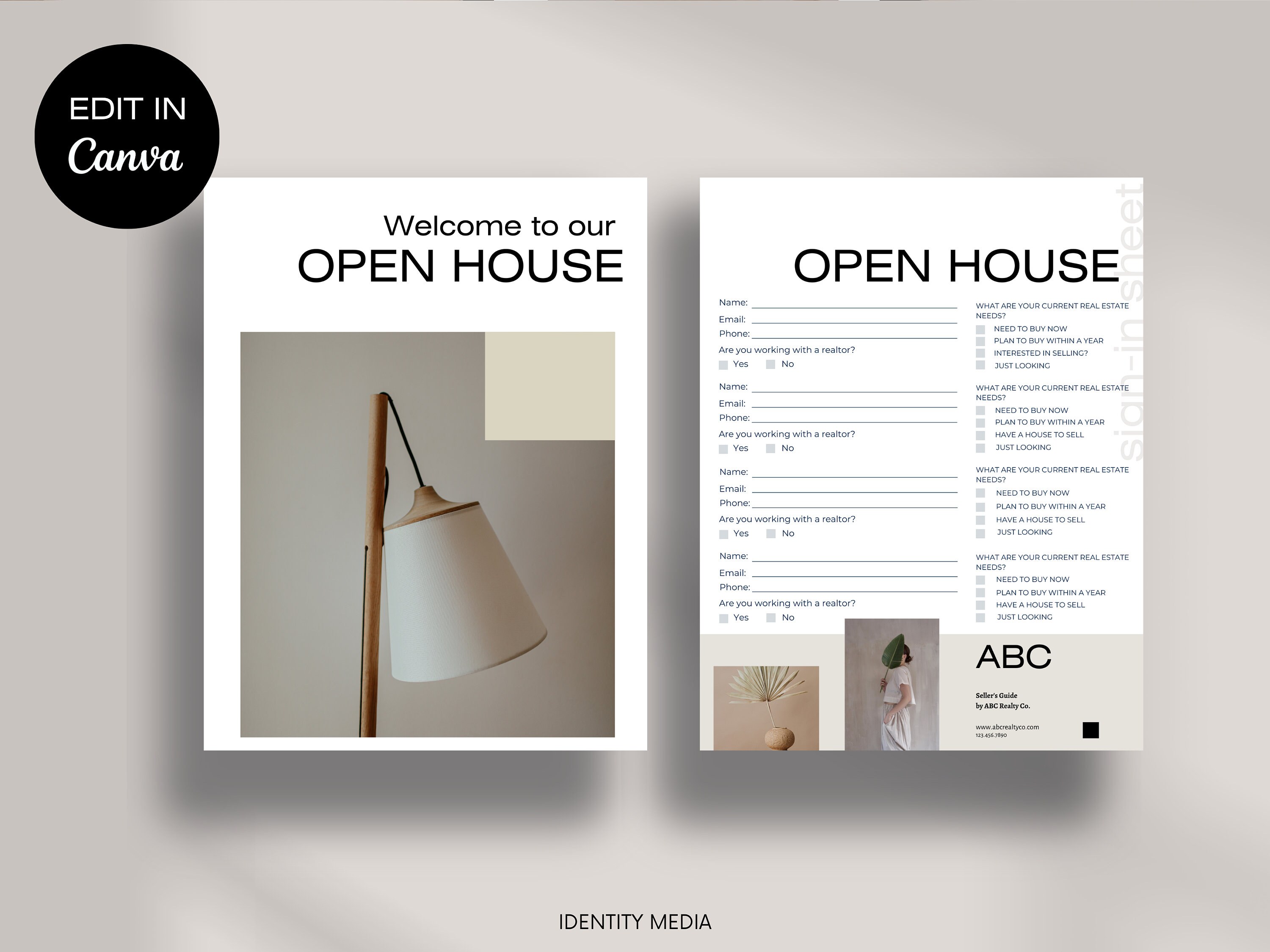 Open House Sign-in Form, Welcome Poster, Open House, Realtor Templates ...