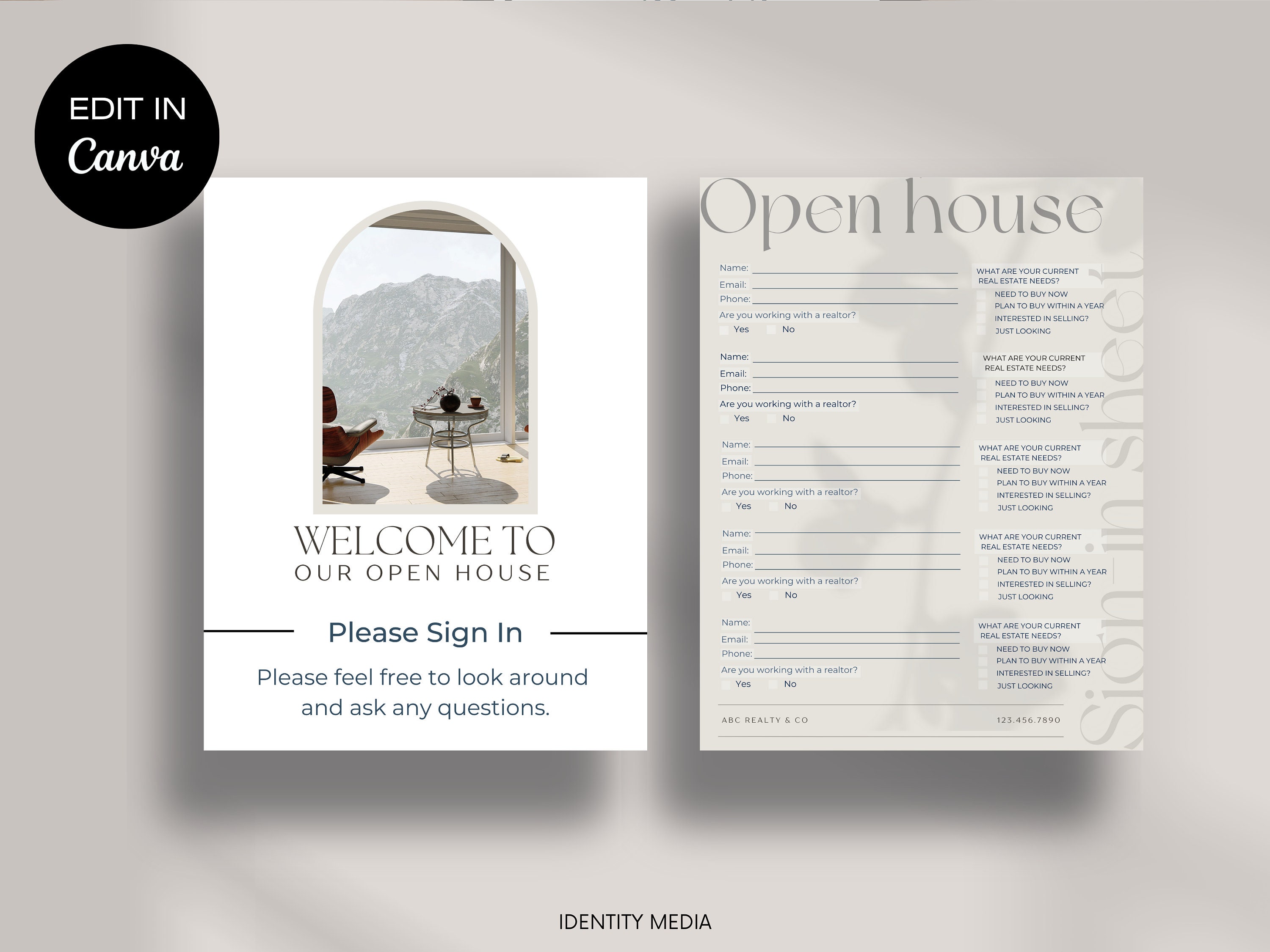 Open House Sign-in Form, Welcome Poster, Open House, Realtor Templates ...