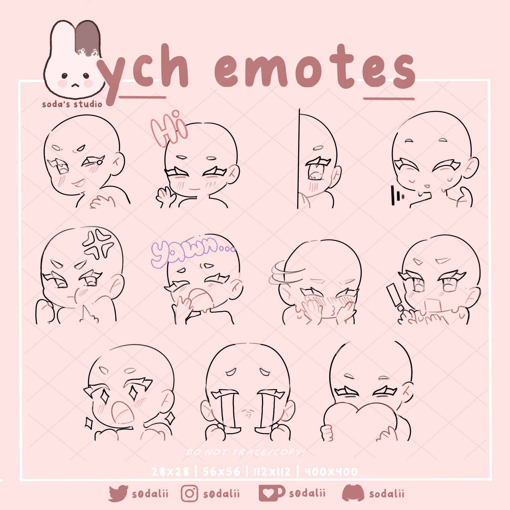 YCH Emote / Twitch Emotes / Cute / Streamer / Premade Art / YCH / Emote ...