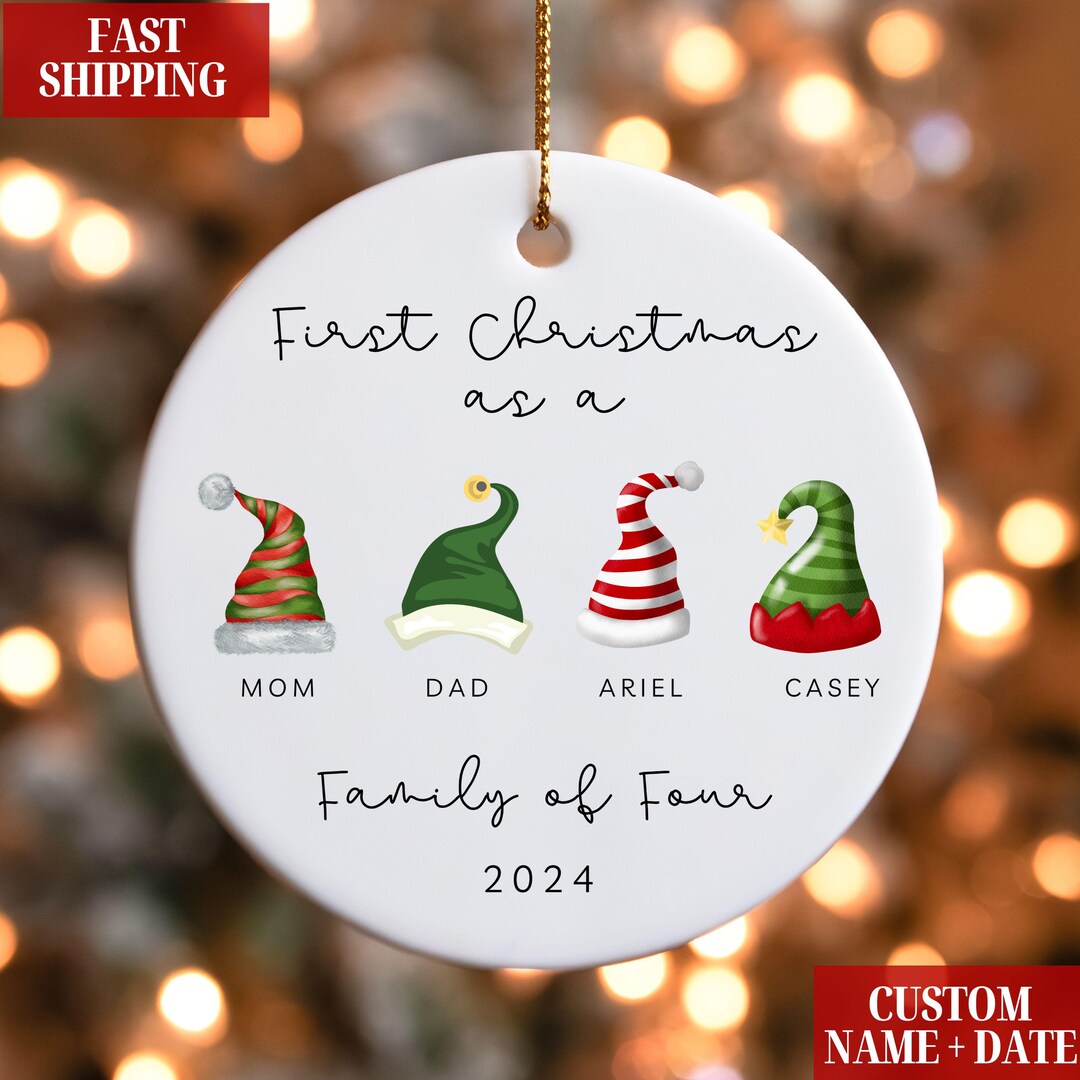 Family of Four Christmas Ornament, Family of 4 Family Ornament, First ...