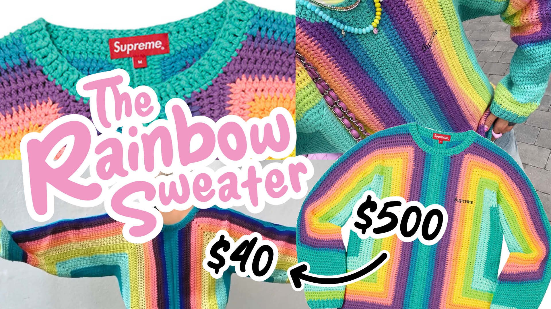 Rainbow Sweater Crochet Pattern - Etsy