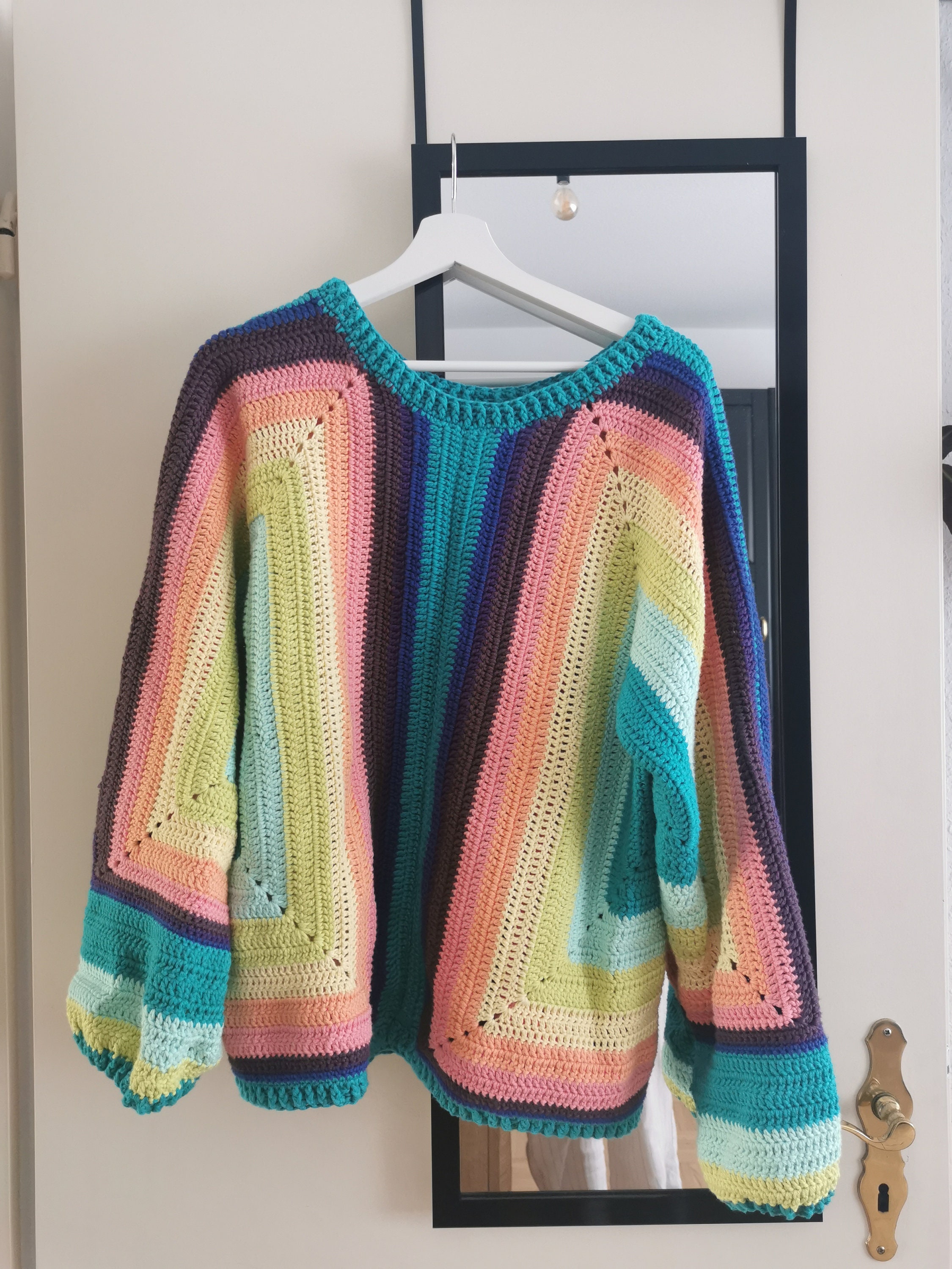 Rainbow Sweater Crochet Pattern - Etsy