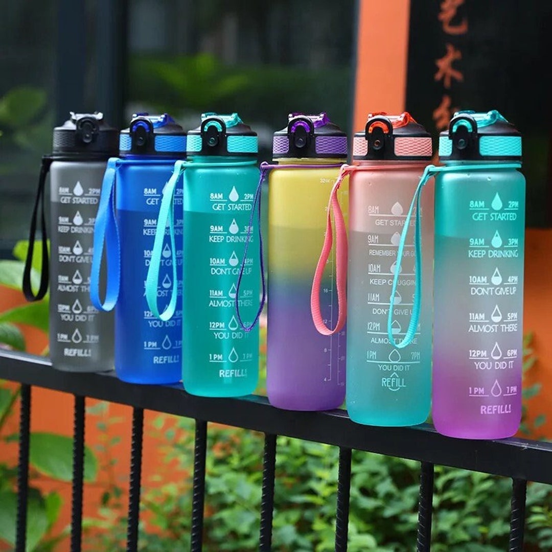 Motivational Water Bottles With Straw, 1l Water Bottle With Times Drink ...