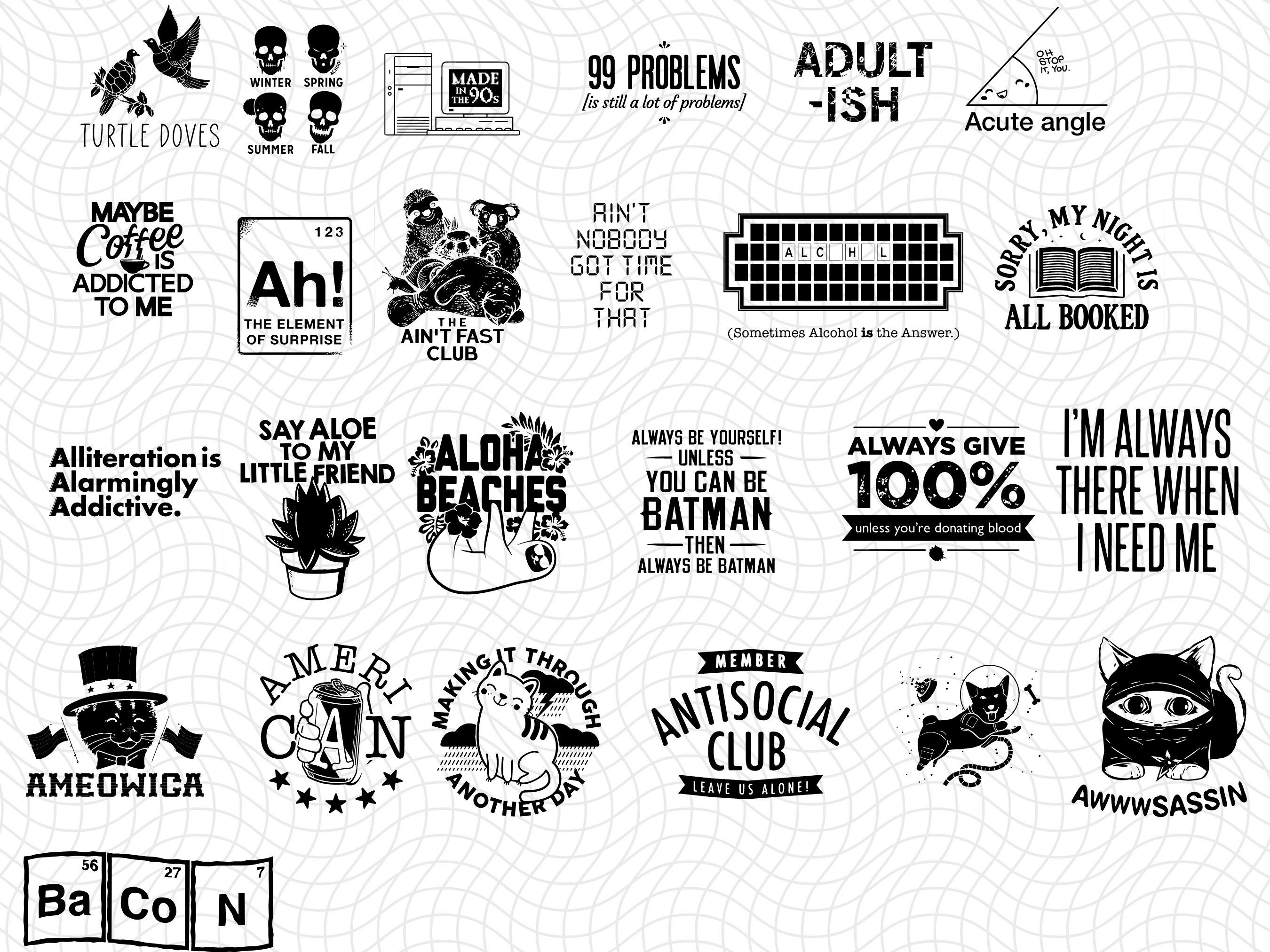 Funny Vector Art Mega Pack - 100+ Custom SVG Vector Memes Mega Bundle ...