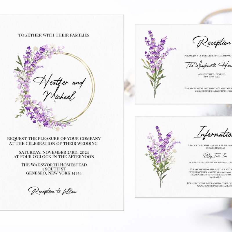 Lavender Invitations - Etsy