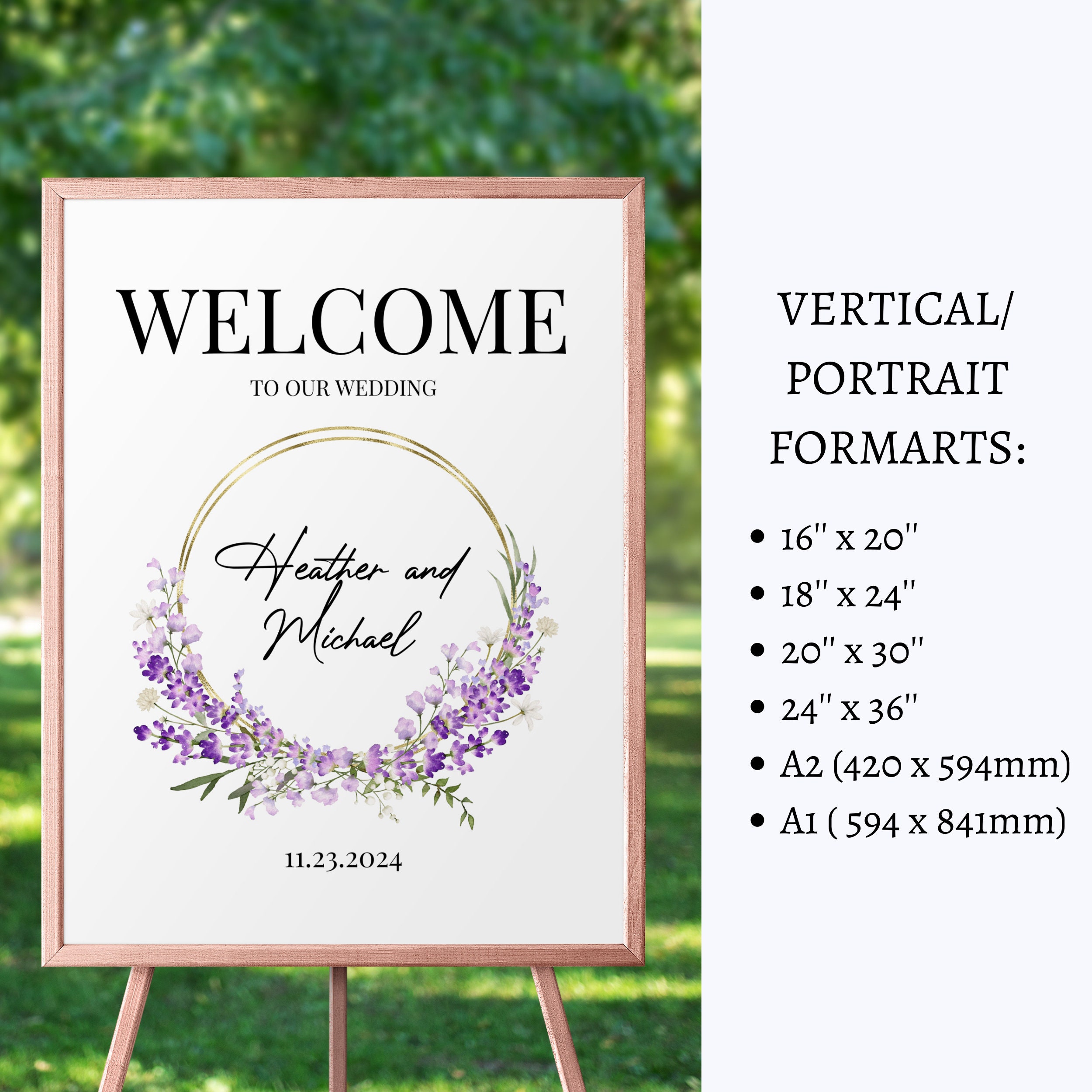 Editable Welcome Sign, Welcome Sign Template, Lavender Welcome Sign ...