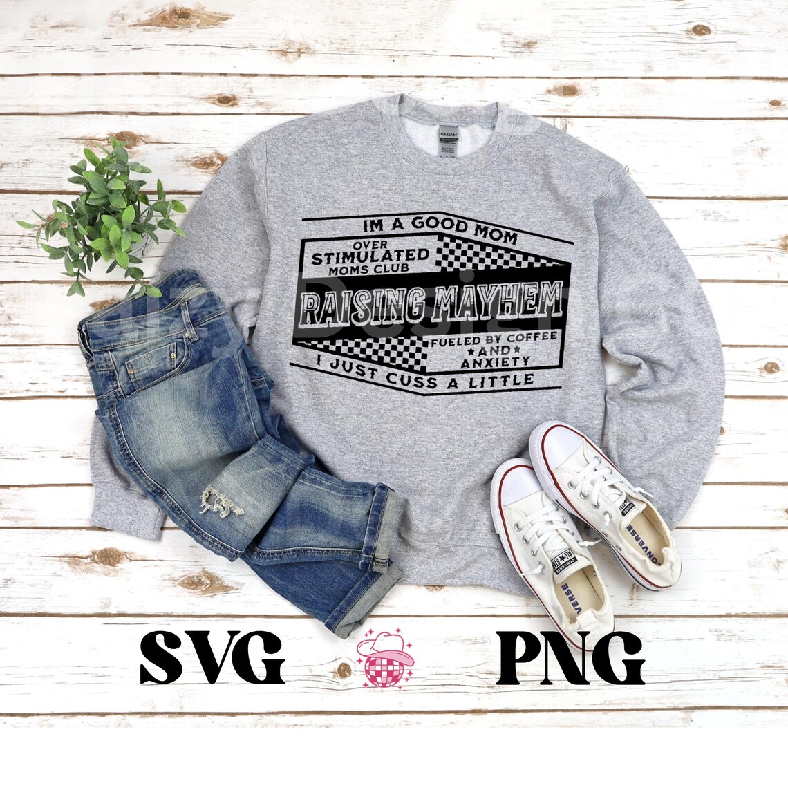 Good Mom Raising Mayhem SVG Overstimulated Moms Club - Etsy