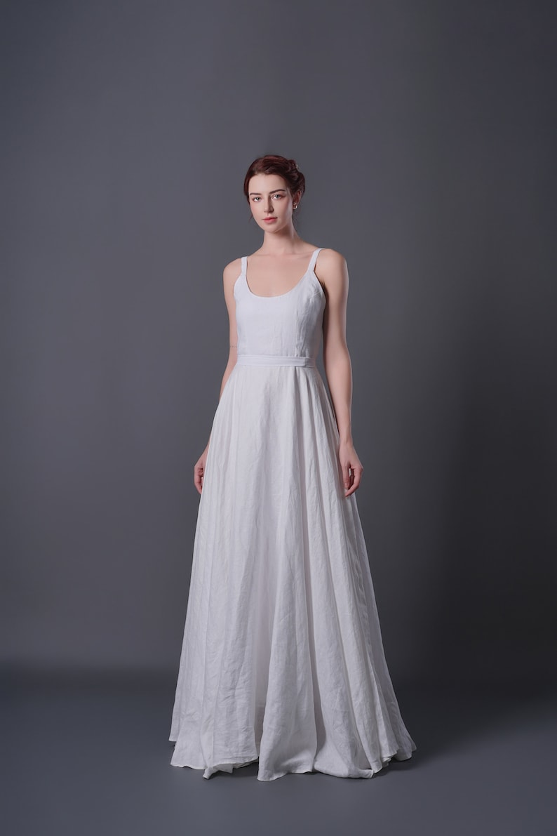 Linen Wedding Dress PURE Modest Wedding Dress Summer Wedding - Etsy