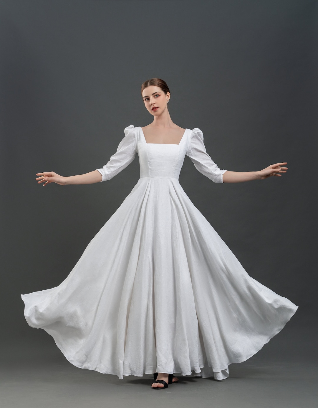 Linen Wedding Dress RUBY - Lace up Back - Linen Bridal Gown ...