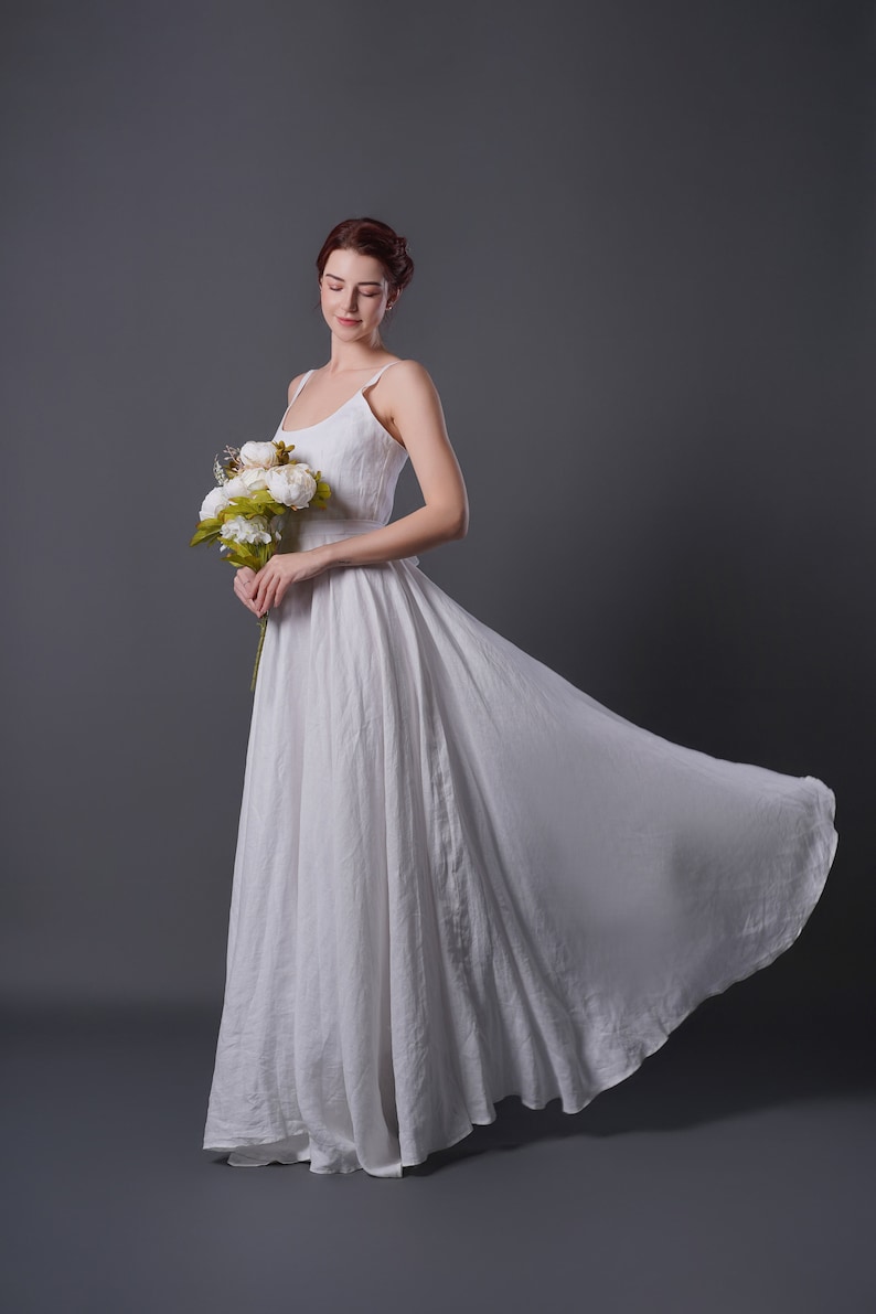 Linen Wedding Dress PURE Modest Wedding Dress Summer Wedding - Etsy