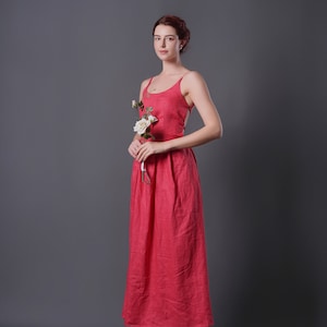 Summer Linen Dress LOLLA, Crossed Back Linen Dress, Modest Wedding ...