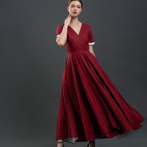 Linen Wrap Dress ELEGANCE, Flowy Linen Dress, Romantic Linen Outfit ...
