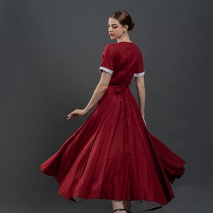 Linen Wrap Dress ELEGANCE, Flowy Linen Dress, Romantic Linen Outfit ...