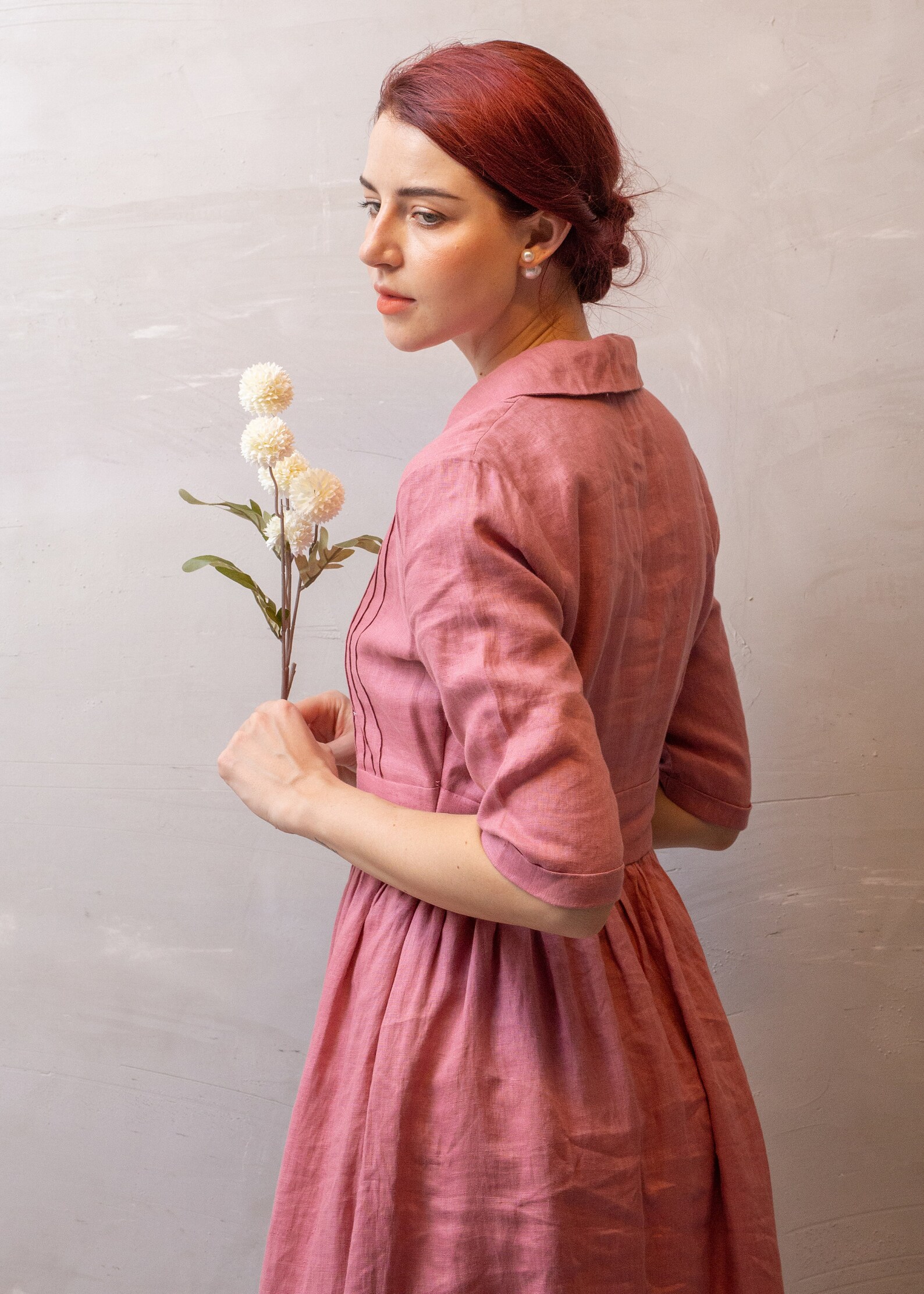 Elegant Linen Dress TOKYO, Maxi Linen Dress, Long Linen Dress, Handmade ...