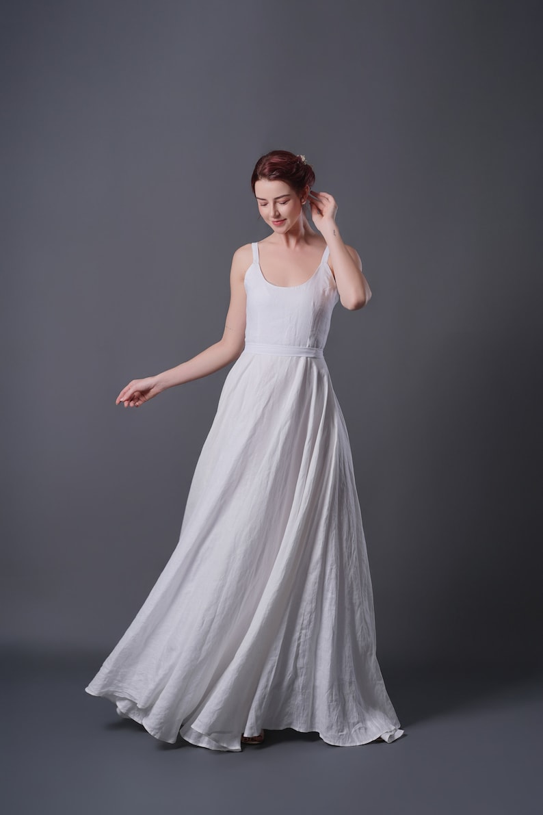 Linen Wedding Dress PURE Modest Wedding Dress Summer Wedding - Etsy