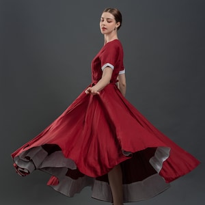 Linen Wrap Dress ELEGANCE, Flowy Linen Dress, Romantic Linen Outfit ...