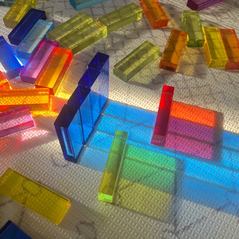 Newton’s Tower - CMY Cubes - Rainbow Acrylic Tumbling Tower - Rectangle ...