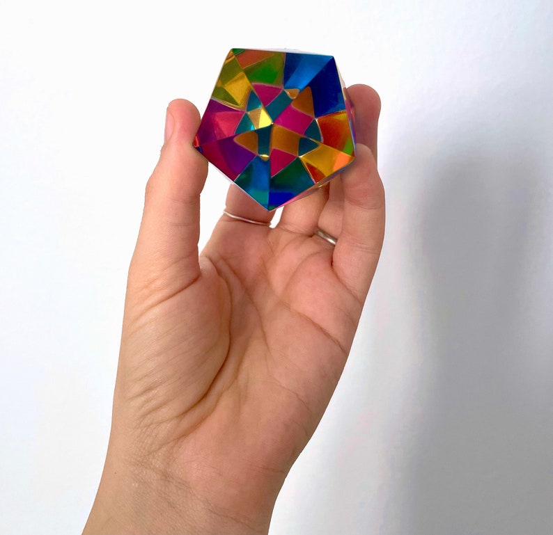 CMY Cubes® the Motus - Icosahedron, Optical Polyhedron, Subtractive ...