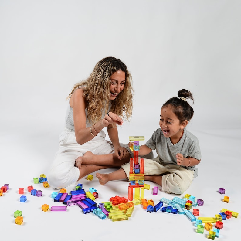 Newton’s Tower - CMY Cubes - Rainbow Acrylic Tumbling Tower - Rectangle ...