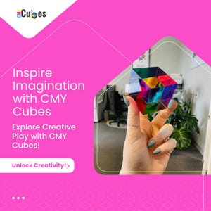 CMY Cube ORIGINAL 50cm - Handcrafted Color Cube for Subtractive Mixing ...