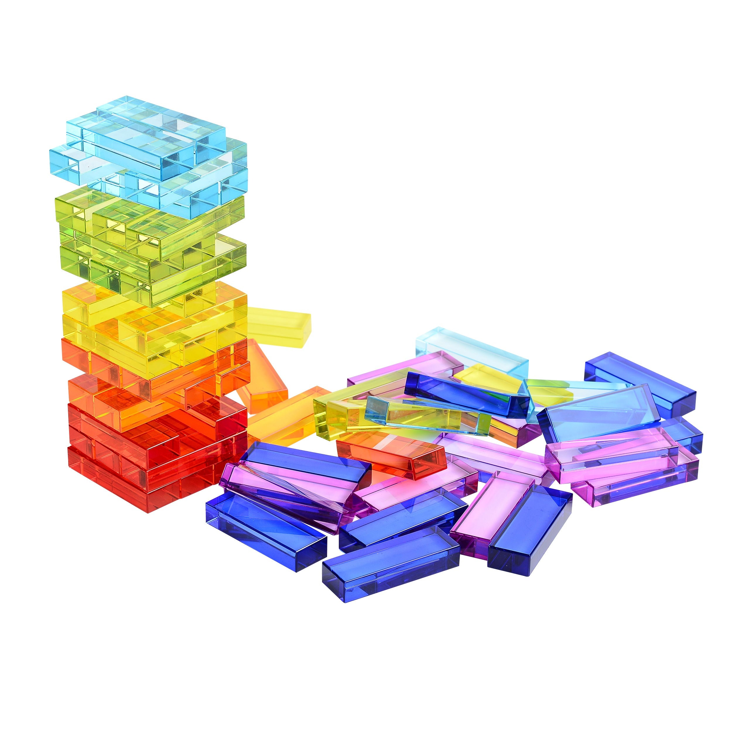 Newton’s Tower - CMY Cubes - Rainbow Acrylic Tumbling Tower - Rectangle ...