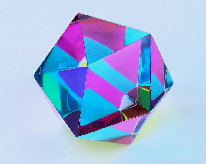 CMY Cubes® the Motus - Icosahedron, Optical Polyhedron, Subtractive ...