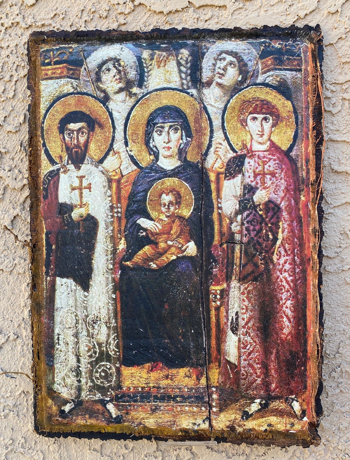 Jesus, St Mary, Apostles and Angels, Effected as an Ancient Christian ...