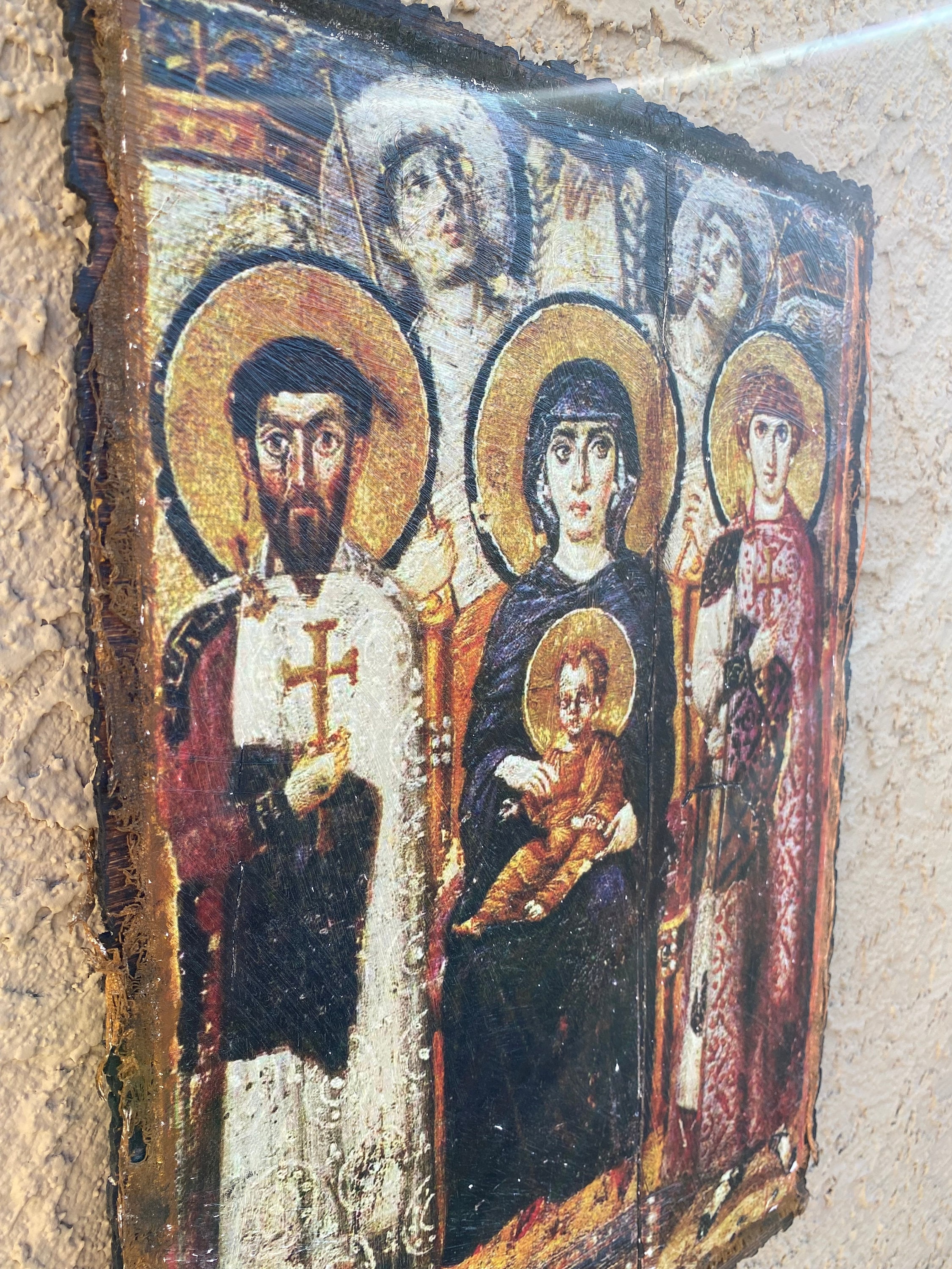 Jesus, St Mary, Apostles and Angels, Effected as an Ancient Christian ...