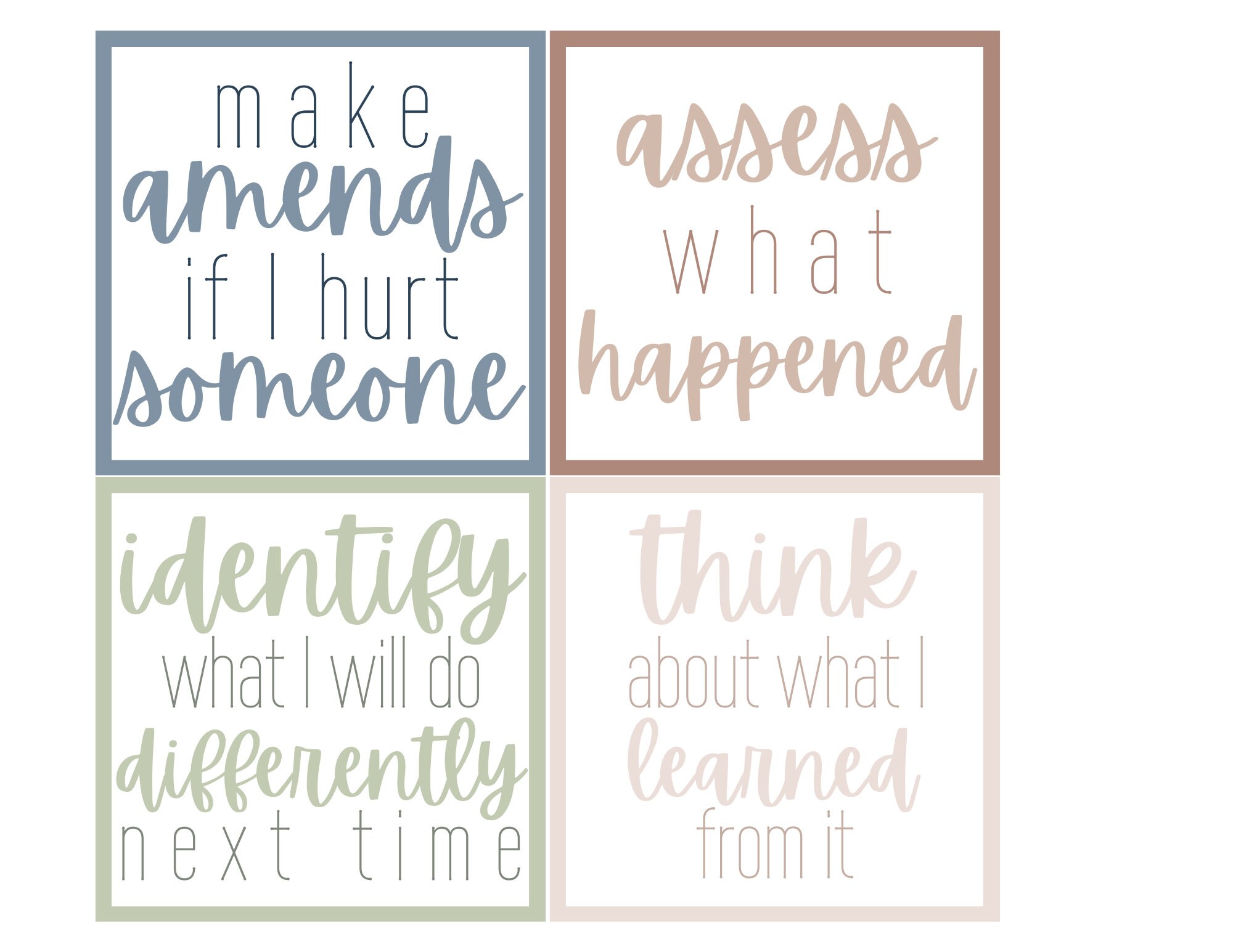 What to Do When I Make a Mistake Poster - Etsy