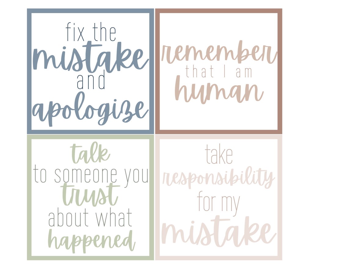 What to Do When I Make a Mistake Poster - Etsy