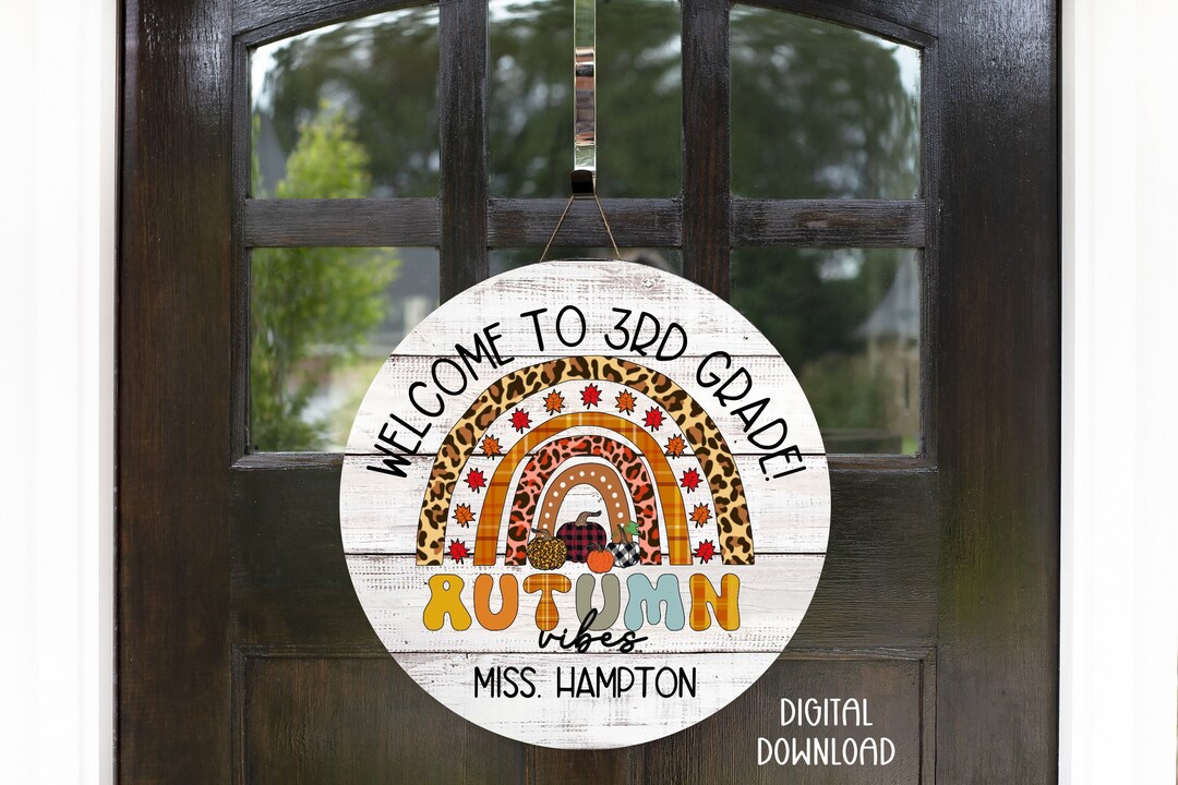Welcome to 3rd Grade Round Sublimation Teacher Door Hanger - Etsy