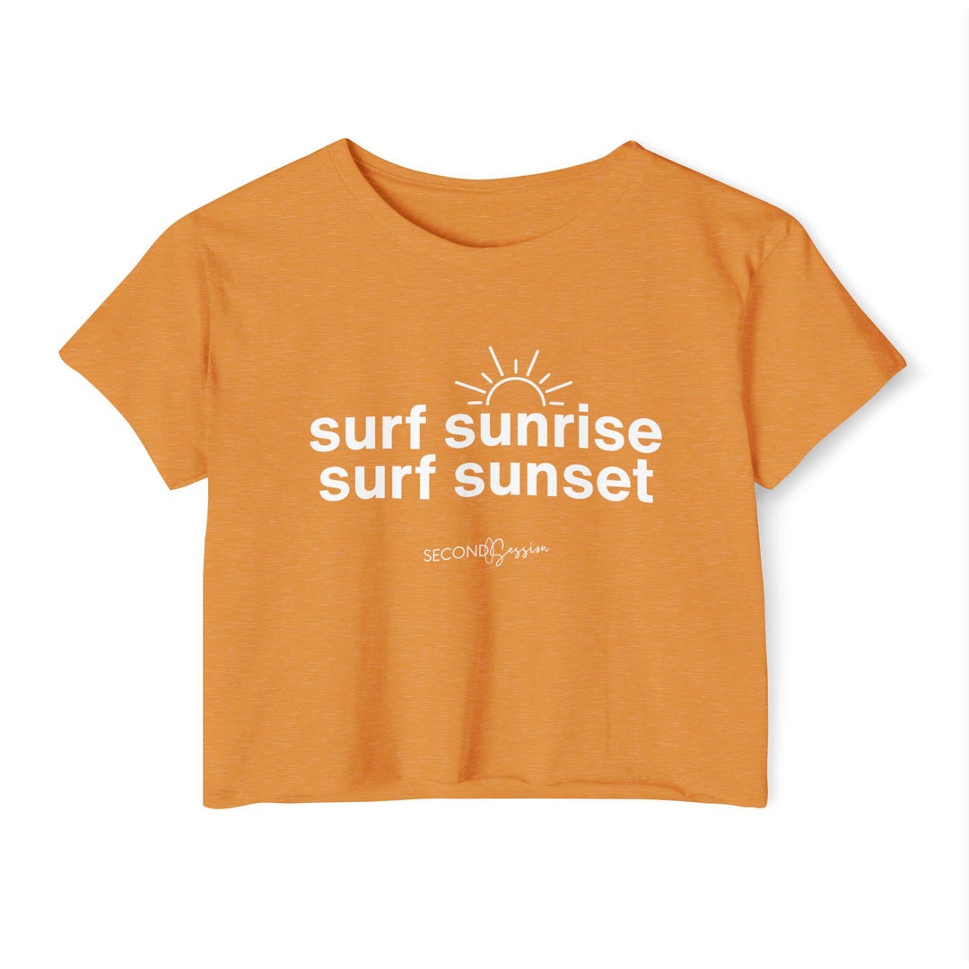 Surf Crop Top With Surf Sunrise Surf Sunset Graphic - Perfect Gift for ...