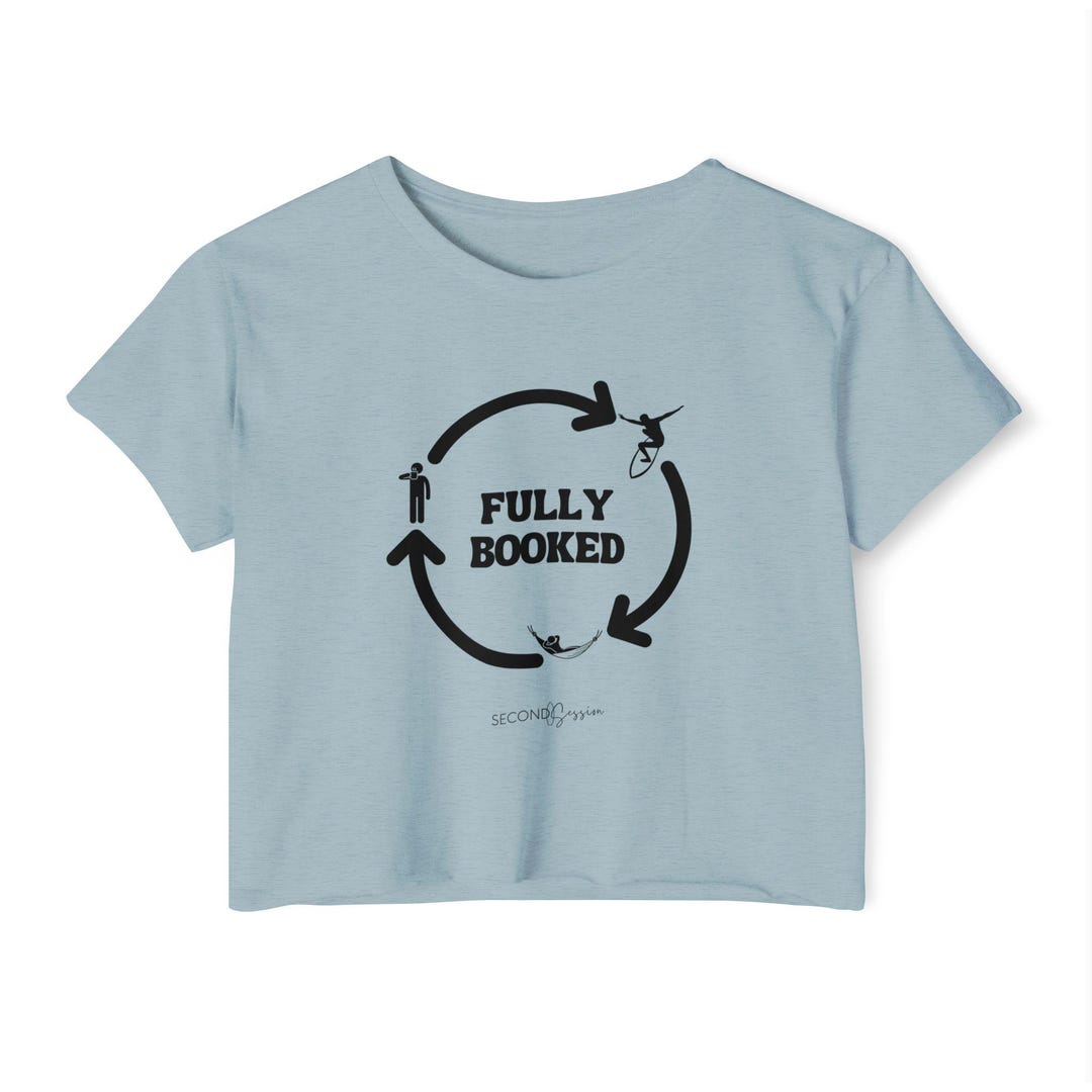 Surf Crop Top With Fully Booked Surf Cycle Graphic - Perfect Gift for ...