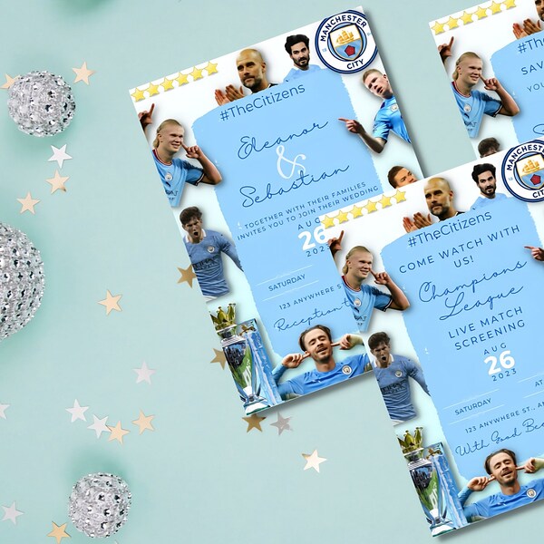 Birthday Invite Mancity - Etsy