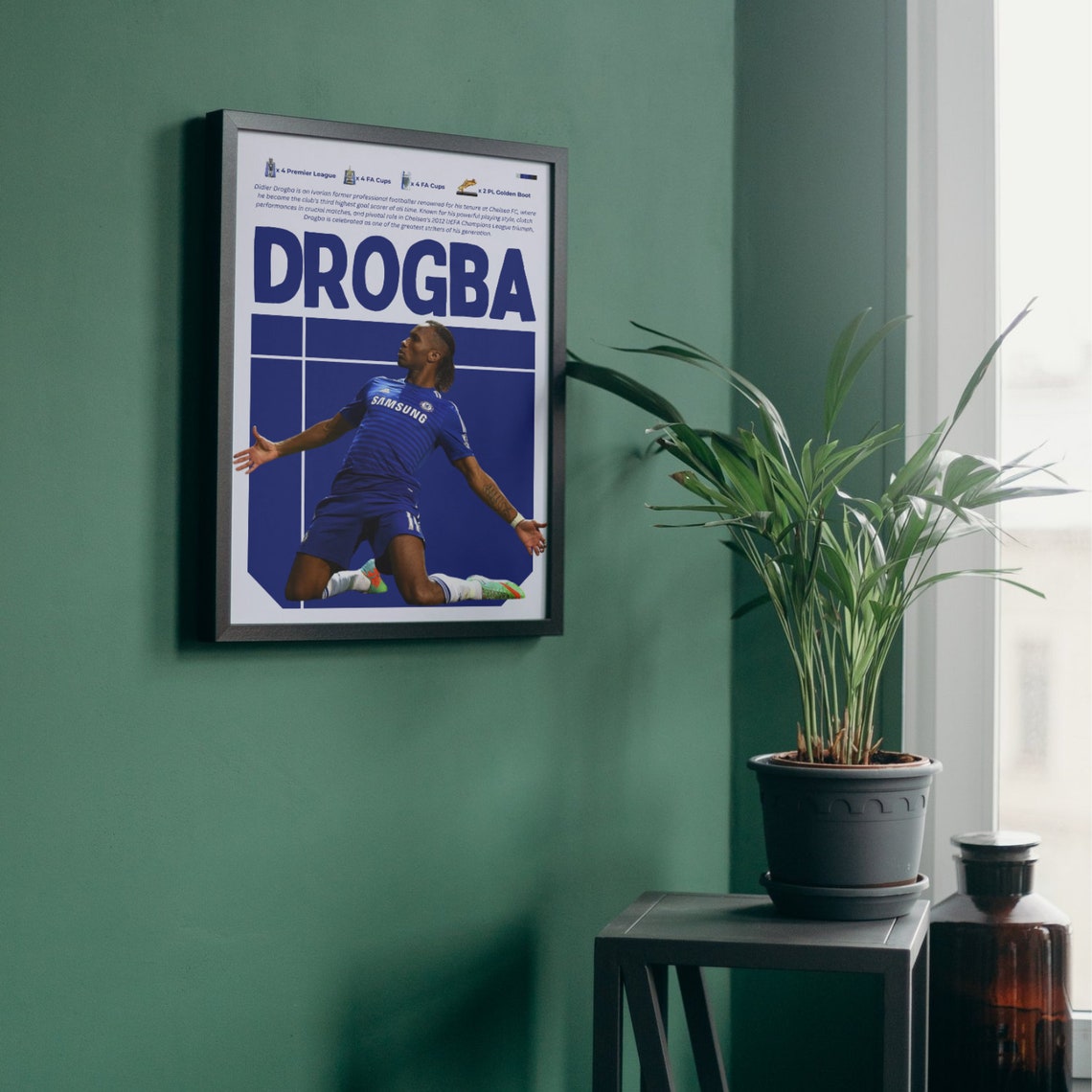 Didier Drogba Chelsea Digital Poster Didier Drogba Poster Drogba Room ...