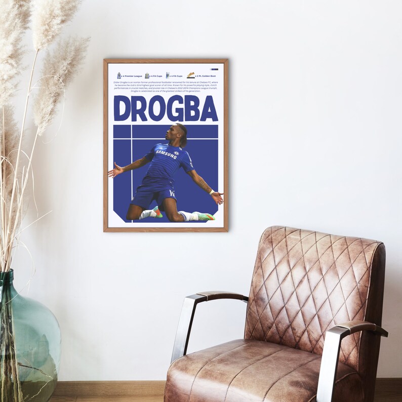Didier Drogba Chelsea Digital Poster Didier Drogba Poster Drogba Room ...
