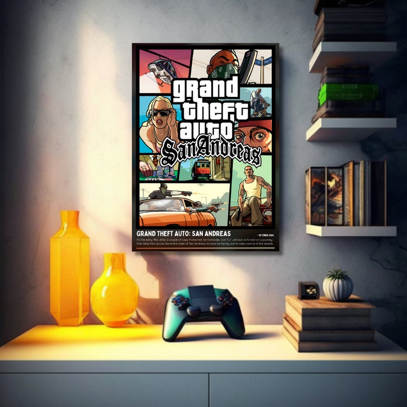 Grand Theft Auto San Andreas Digital Poster GTA San Andreas Poster ...