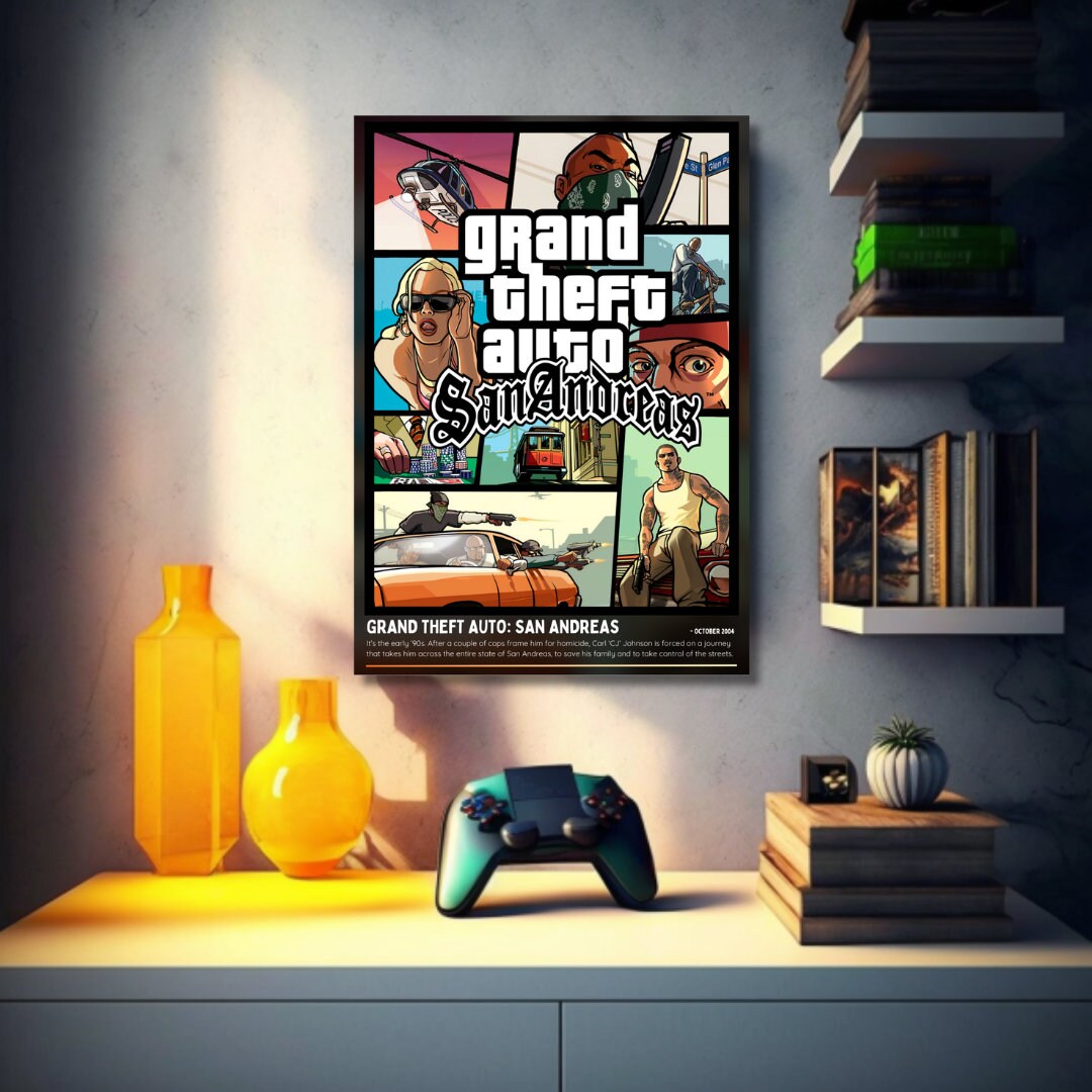 Grand Theft Auto San Andreas Digital Poster GTA San Andreas Poster ...