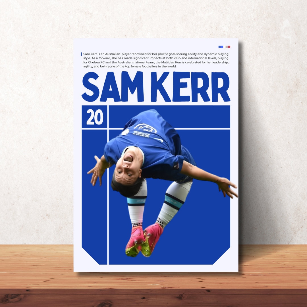 Sam Kerr Backflip Digital Poster Samantha Kerr Chelsea Poster Australia ...