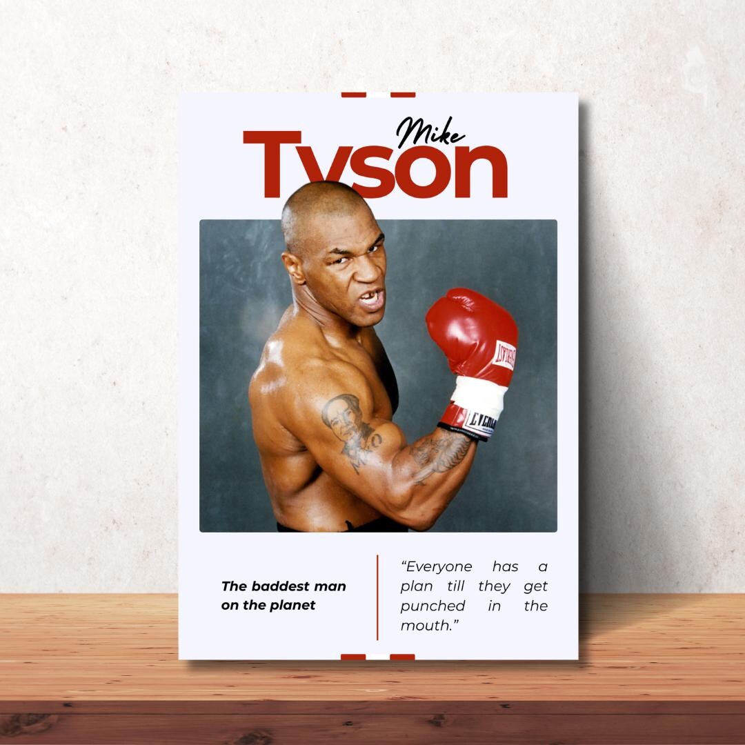 Mike Tyson Poster Mike Tyson Boxing Digital Poster Mike Tyson Wall ...