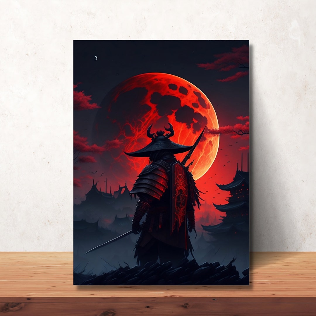 Digital Samurai Poster of Samurai Gaming Poster Samurai Japanese Theme Digital Poster 300 DPI ...