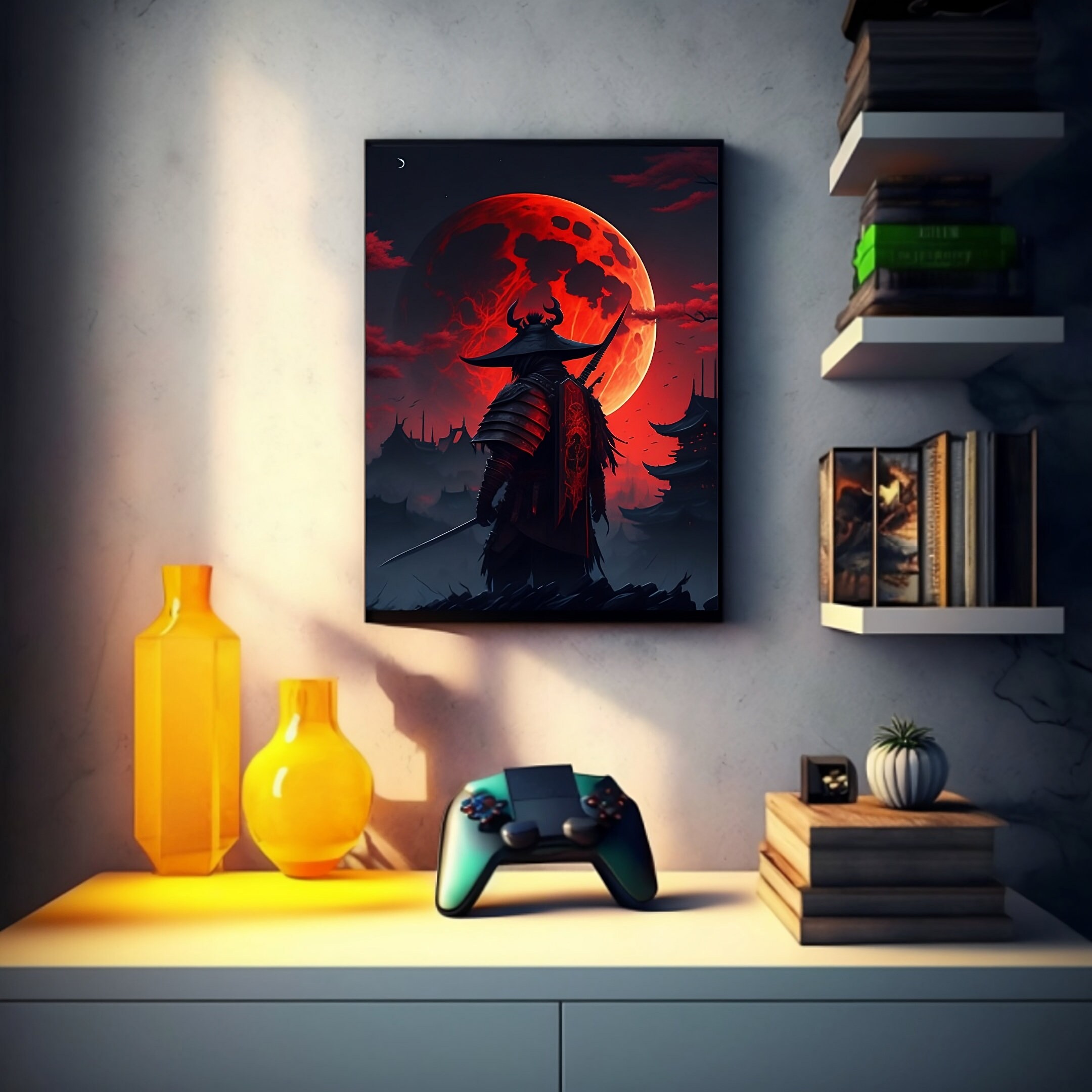 Digital Samurai Poster of Samurai Gaming Poster Samurai Japanese Theme ...