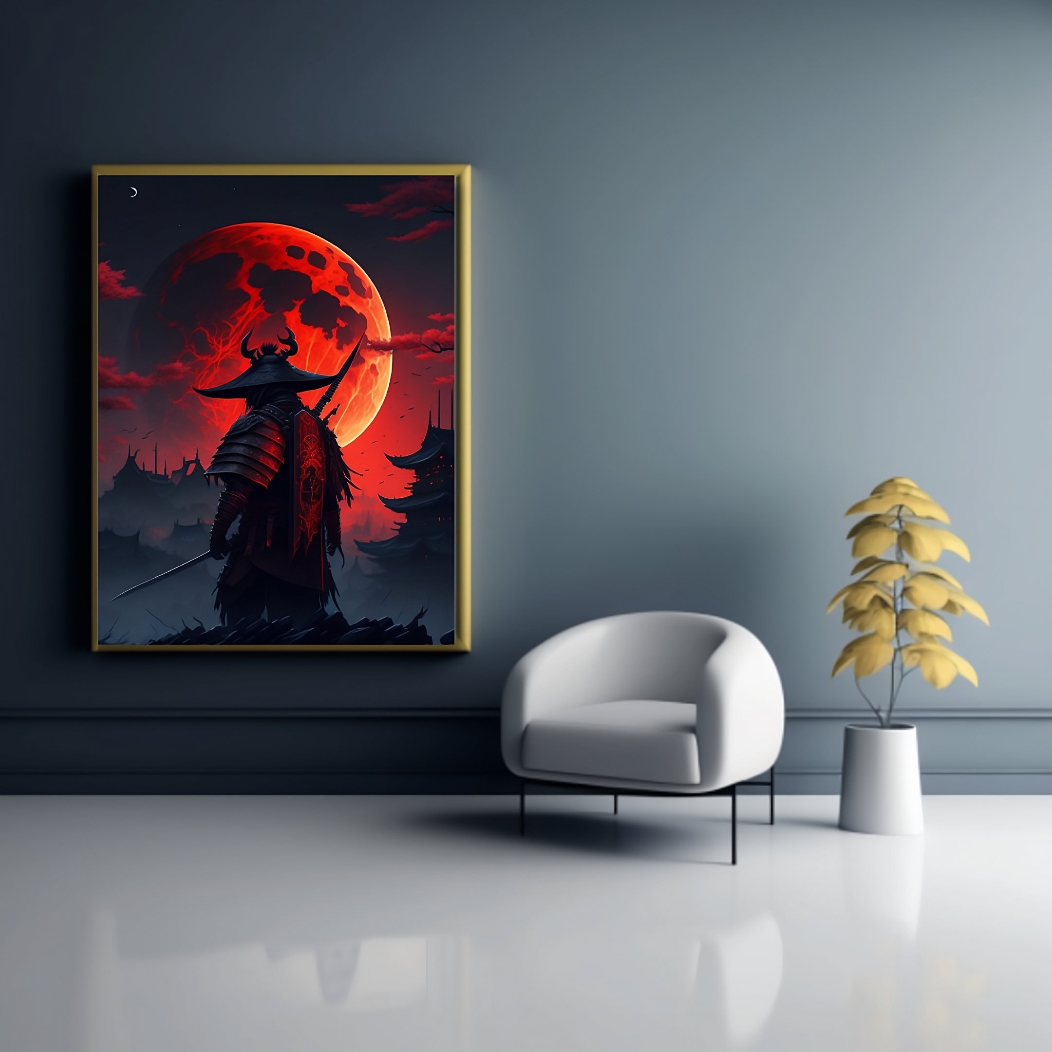 Digital Samurai Poster of Samurai Gaming Poster Samurai Japanese Theme ...