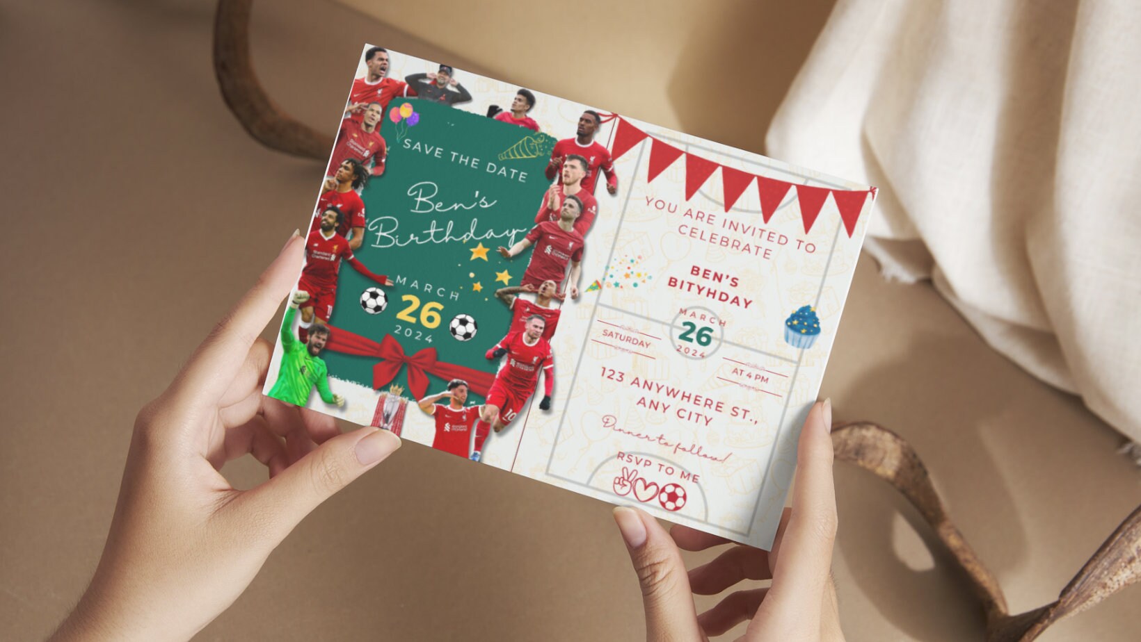 Liverpool Birthday Invite Liverpool Party Invitation Liverpool Football ...